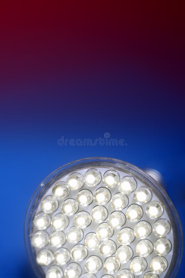 Blue LED Lights Closeup with Light Beam Stock Image - Image of ...