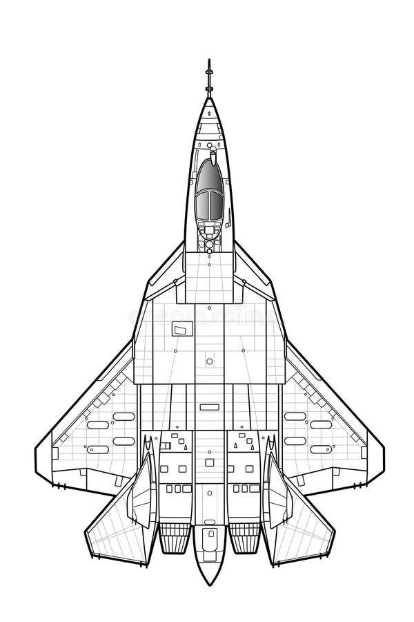 The Newest Russian Jet Fighter Aircraft. Vector Draw Stock Vector ...