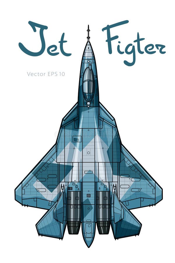 The Newest Russian Jet Fighter Aircraft. Vector Draw Stock Vector ...