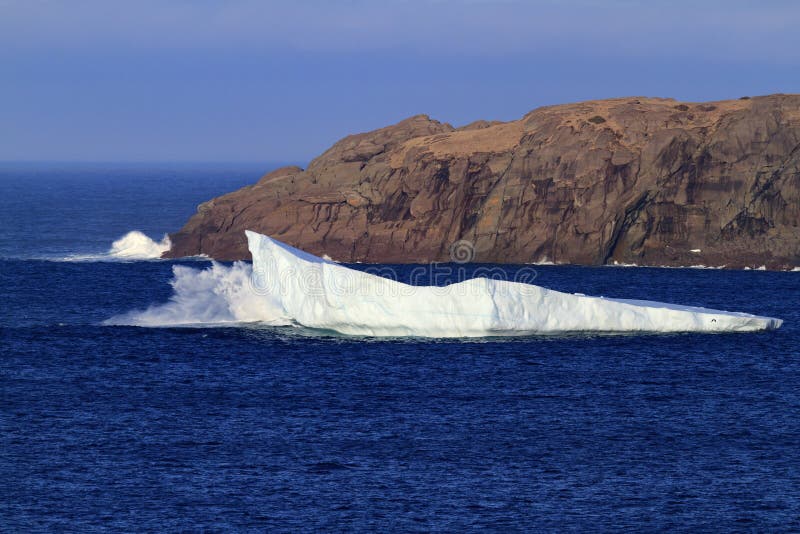 Newfoundland Iceberg With Crashing Wave Stock Image - Image of canada ...