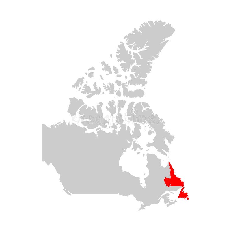 Newfoundland Highlighted on the Map of Canada Stock Vector ...