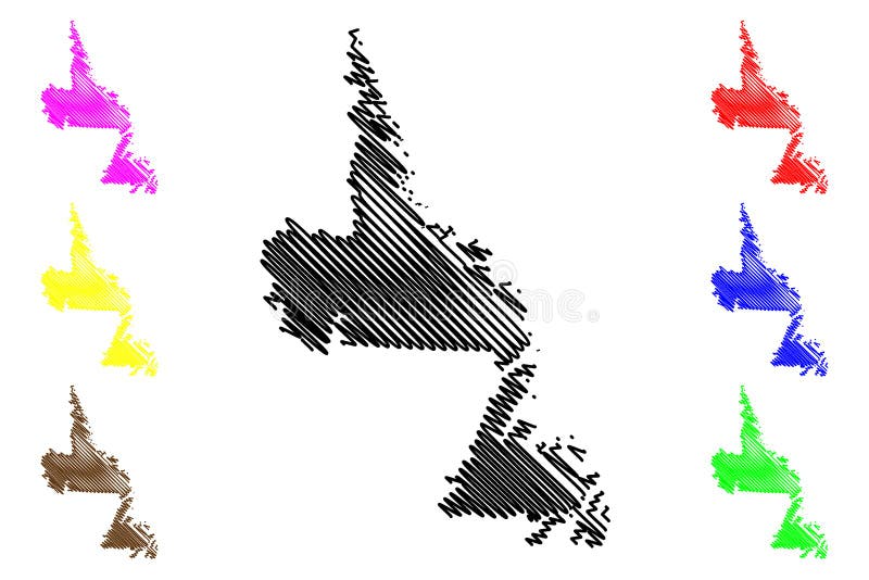 Newfoundland and Labrador Canada Map Vector Stock Vector - Illustration ...