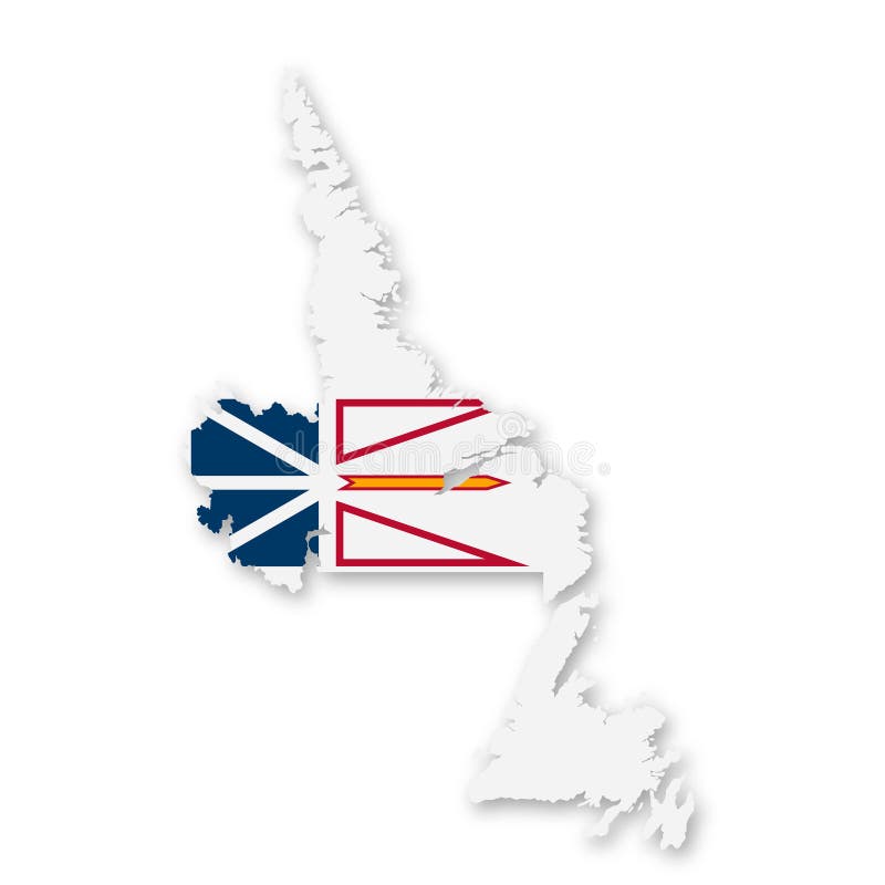 Newfoundland and Labrador Canada Province Flag Map Stock Illustration ...
