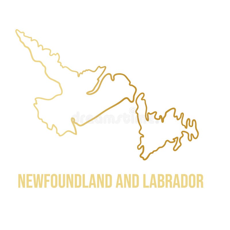 Newfoundland and Labrador Map Simplified Stock Vector - Illustration of ...