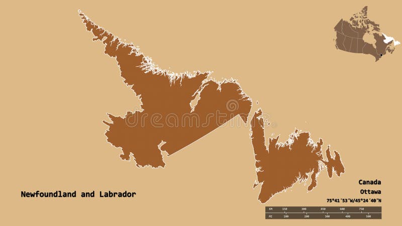 Newfoundland and Labrador, Province of Canada, Zoomed. Pattern Stock ...