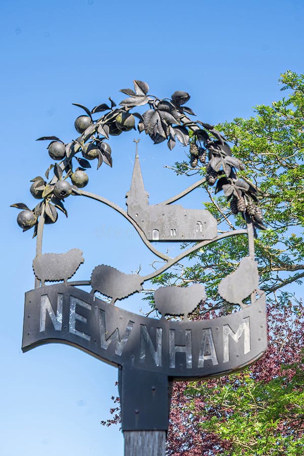 Newham Village Sign stock photo. Image of towns, town - 383208048