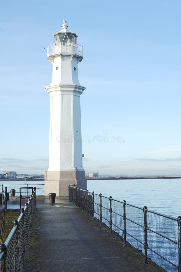 Newhaven Harbour Lighthouse Edinburgh Stock Image - Image of water ...