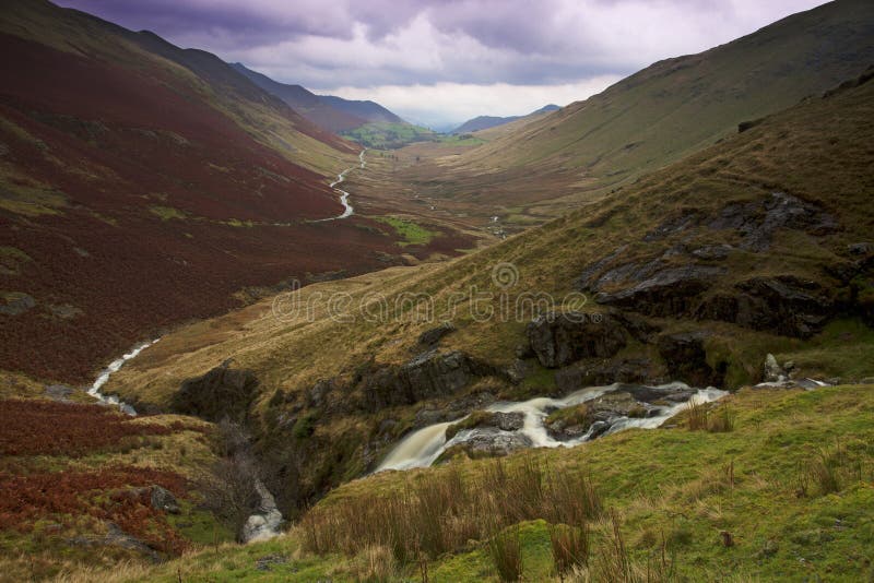 Newlands Pass a High Mountain Pass in the English Lake District Stock ...