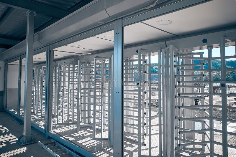 Prefabricated Checkpoint with Turnstile Stock Photo - Image of ...