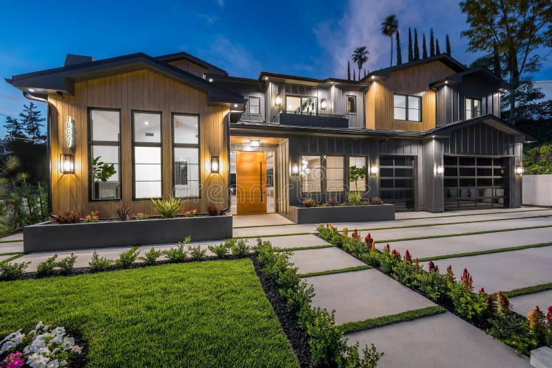 Newly Built Contemporary Home with a Modern Exterior Editorial Stock ...