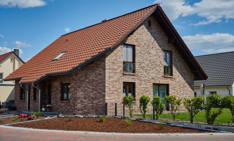 Newly Built Detached House in a Development Area of Germany Editorial ...