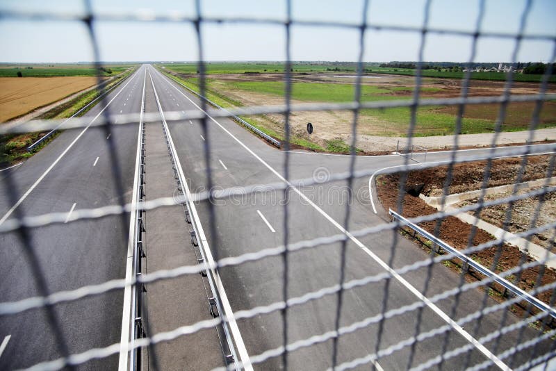 Newly built highway stock photo. Image of road, perspective - 27383580
