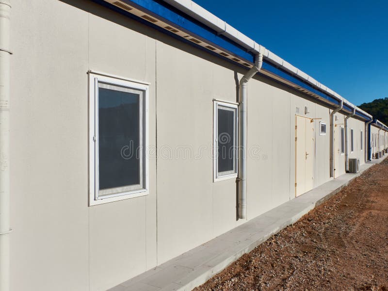 Newly Built Single Storey Prefabricated Industrial Building Stock Image ...