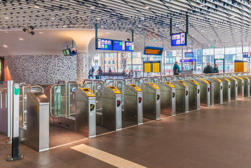 The Newly Built Train Station with Access Gates in Delft Editorial ...