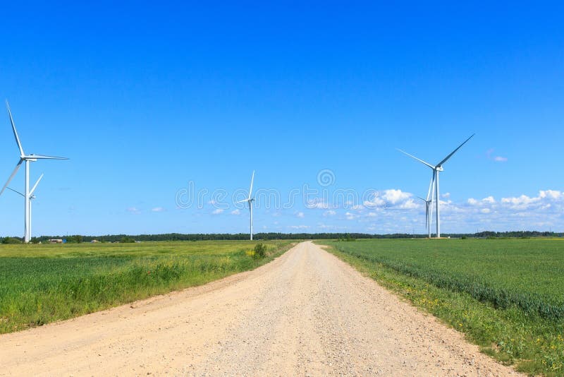 Newly Built Wind Generators Stock Image - Image of road, technology ...