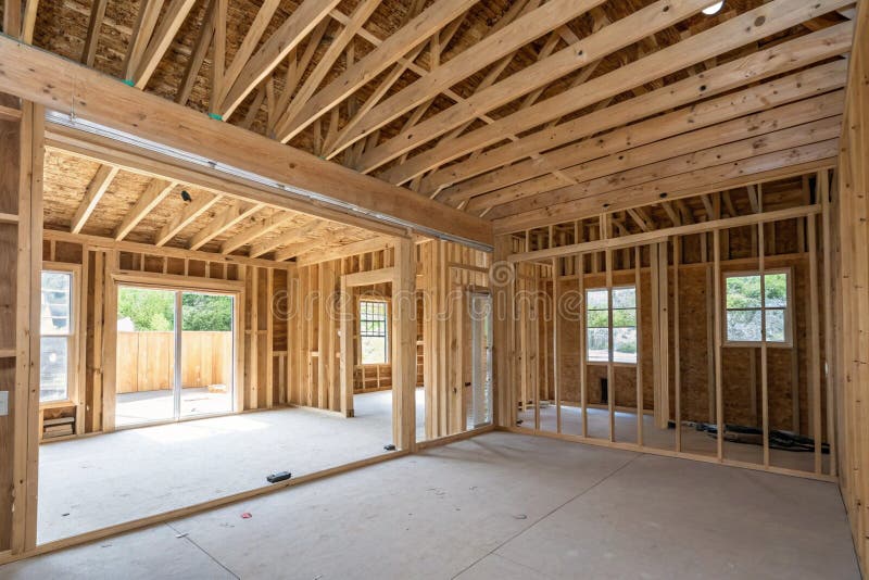 Interior Wooden Stud Timber Framing Supporting Beams Stock Illustrations – 2 Interior Wooden ...