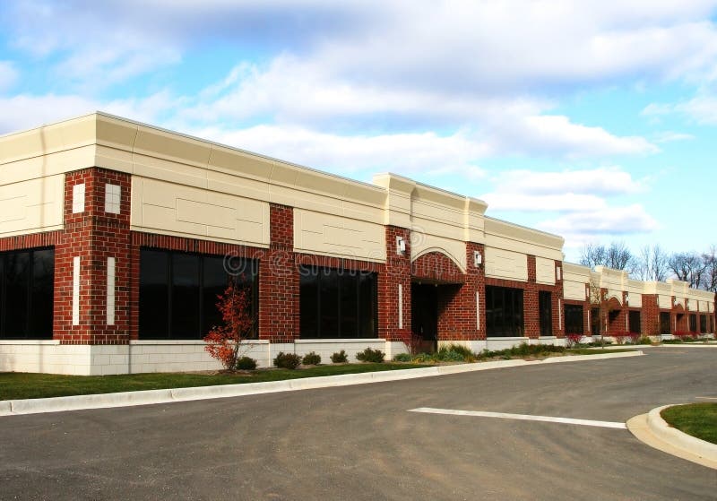 Panaramic Commercial Strip Mall Stock Photo - Image of front, yellow ...