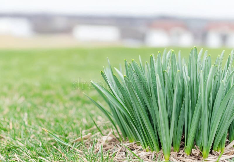 Newly Formed Daffodil Buds in Early Spring Stock Image - Image of green ...
