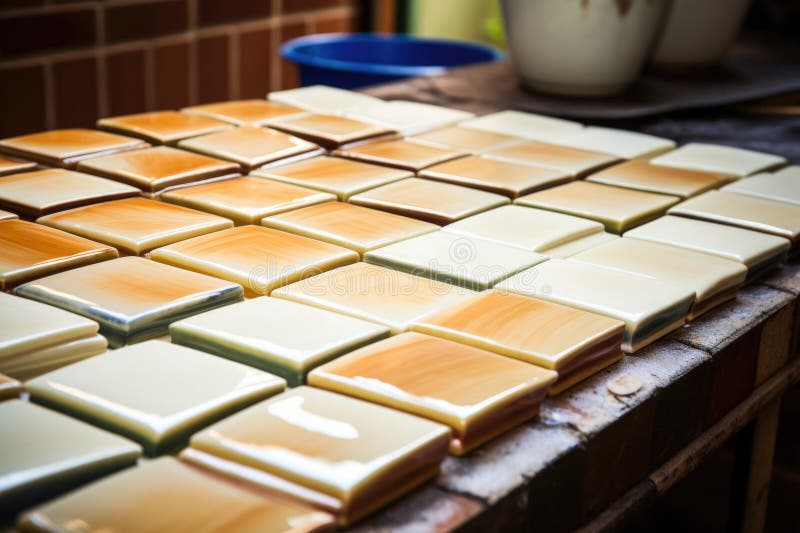 Newly Grouted Ceramic Tiles Drying Naturally Stock Illustration ...