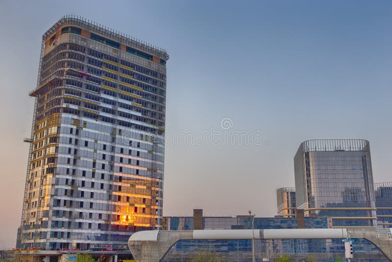 Newly Growing Bulding Construction Site with Surrounding ...