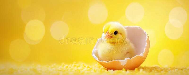 A Newly Hatched Chick Emerges from Its Shell, Representing the ...