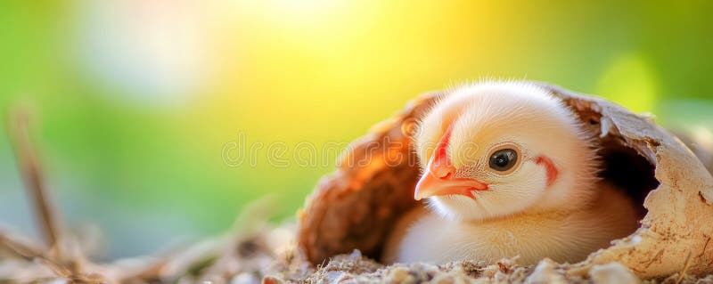 A Newly Hatched Chick Emerges from Its Shell, Representing the ...