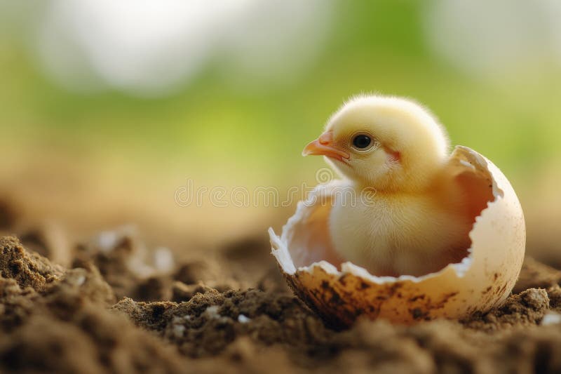A Newly Hatched Chick Emerges from Its Shell, Representing the ...