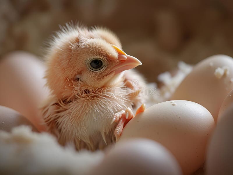 Newly Hatched Chick Resting, Its Soft Down Contrasting with the ...