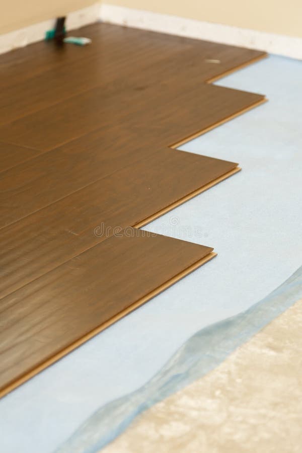 Newly Installed Brown Laminate Flooring Stock Photo - Image of ...