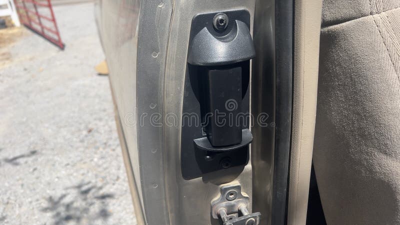 Newly Installed Left Side Passenger Door Handle Stock Photo - Image of ...