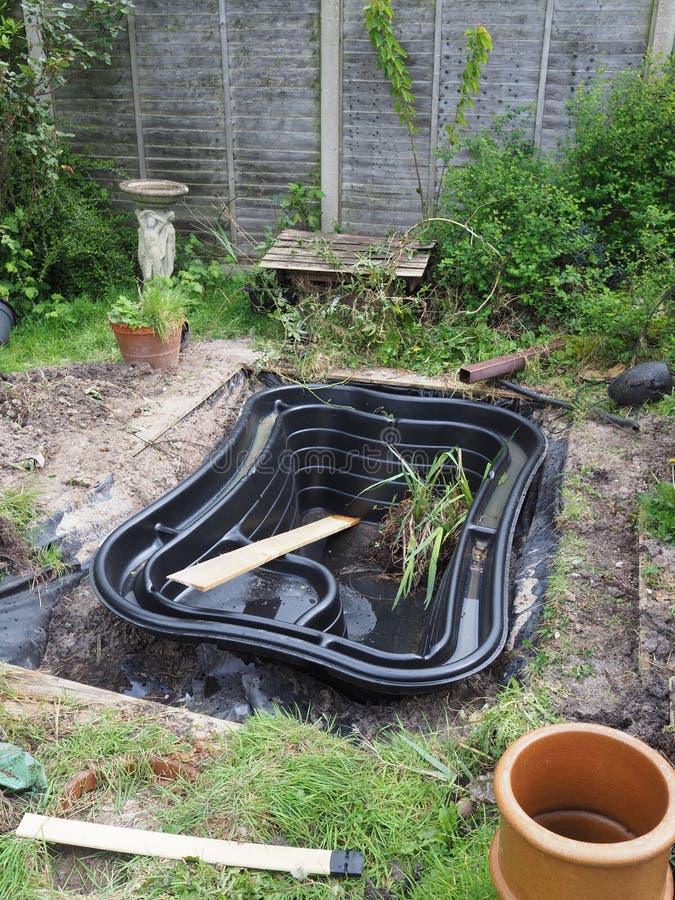 A Newly Installed Preformed Pond before it is Filled with Water Stock ...