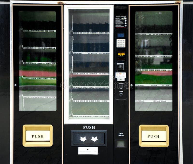 A Newly Installed Vending Machine, Not yet Filled with Products. Empty ...