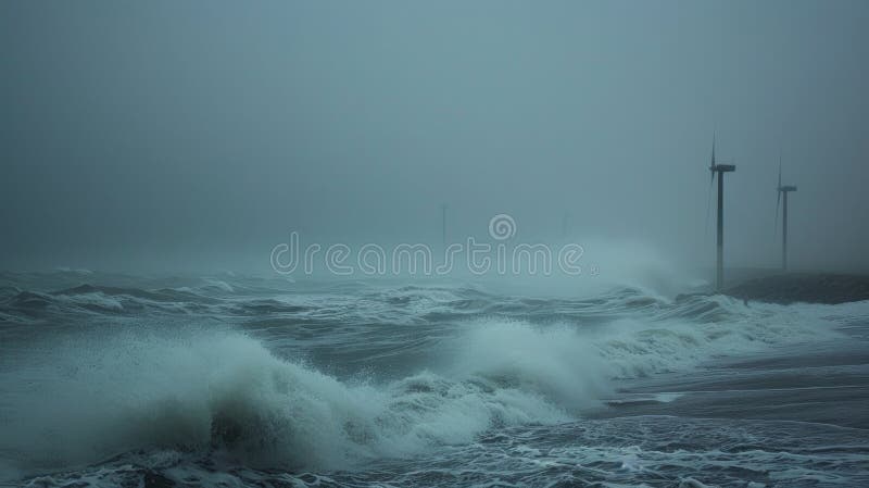 The Newly Installed Wind Turbines Standing Strong Amidst Strong Winds ...