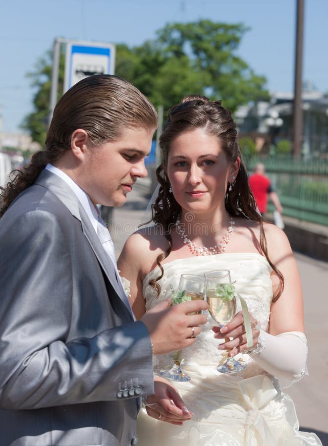 Happy newly-married couple stock photo. Image of white - 16999168