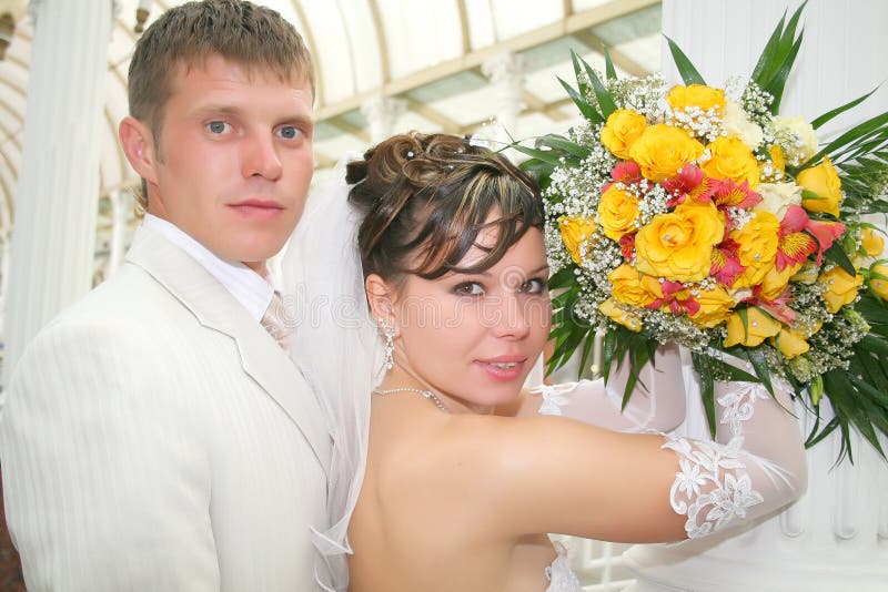Newly Married Together in a Photo Pose Stock Image - Image of people ...