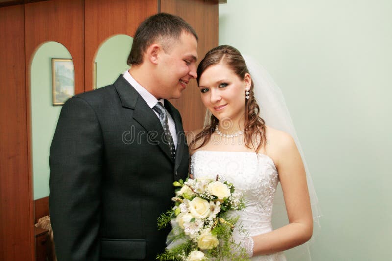 Newly married together stock photo. Image of people, cheerful - 91340294
