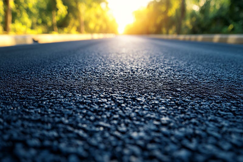 A Newly Paved Road Stretches into a Sun-drenched, Tree-lined Distance ...