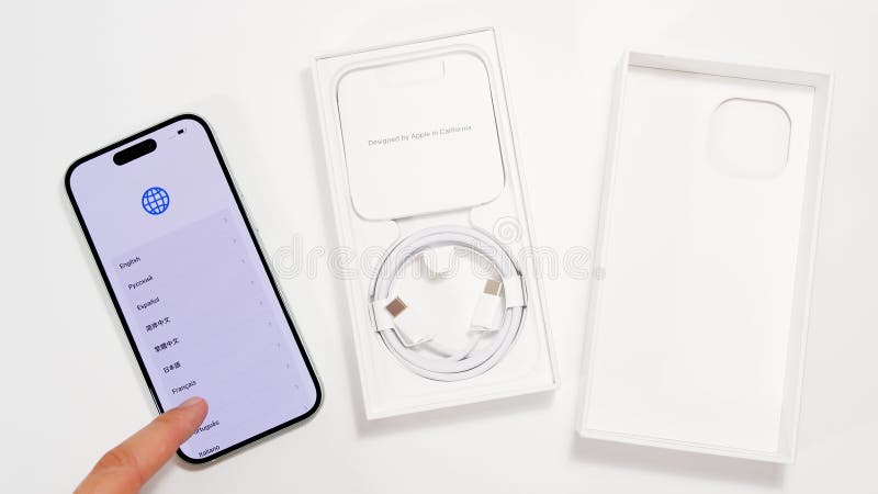 Newly Released White IPhone 15 Pro and Its Packaging Box. Russia, Orel ...