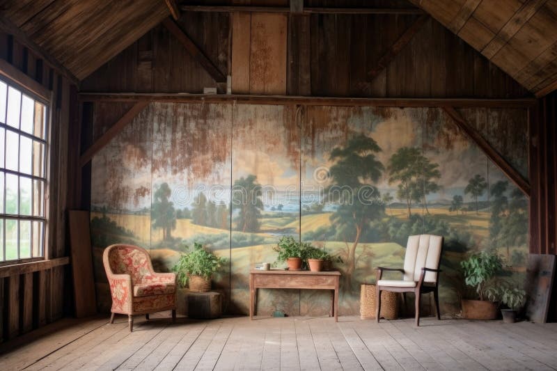 Newly Restored Barn Wall with Fresh Paint and Wood Stock Photo - Image ...