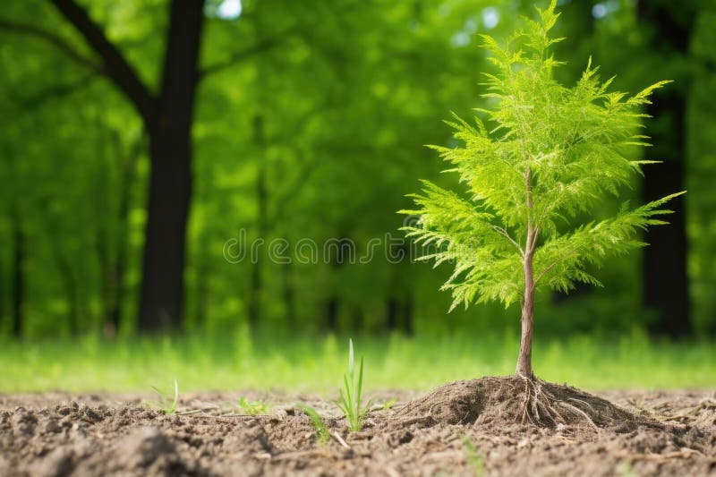 Newly Sprouting Tree Next To a Tall Grown Tree Stock Image - Image of ...