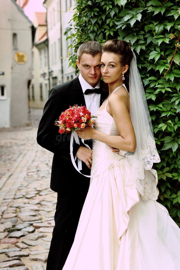 Newly weds stock photo. Image of cheerful, casual, outdoors - 22152634