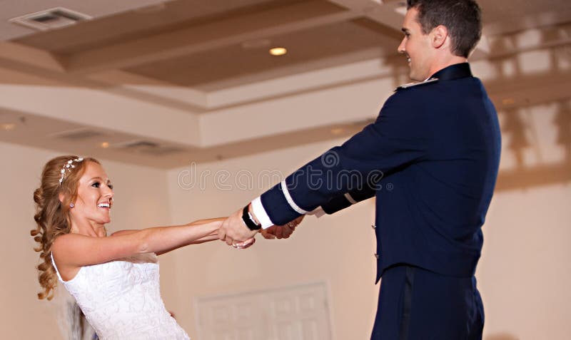 Newlywed Couple First Dance Stock Image - Image of caucasian ...