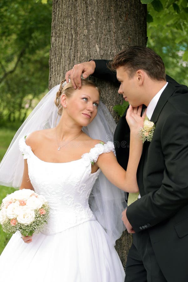 Groom Looking at Bride with Love Stock Image - Image of enjoying, latin ...