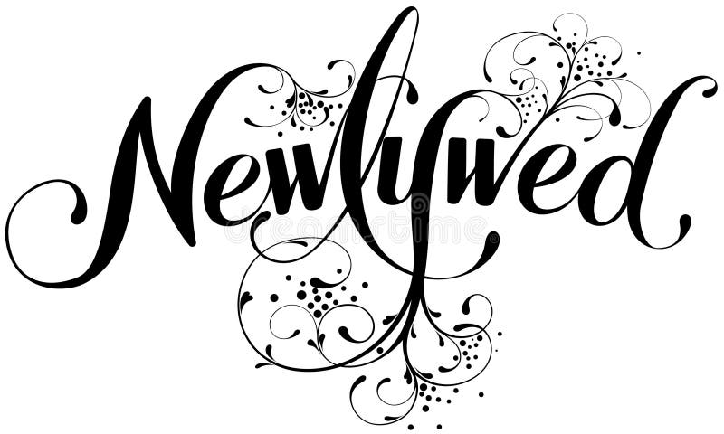 Newlywed - Custom Calligraphy Text Stock Vector - Illustration of ...