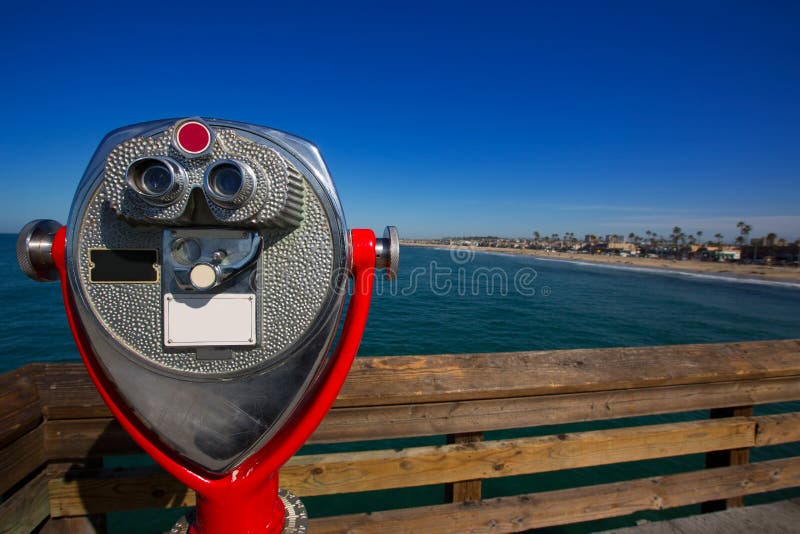 Newport Beach in California View from Pier Telescope Stock Image ...