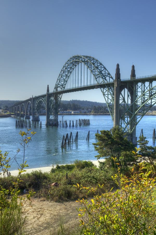 Newport Bridge stock photo. Image of river, city, oregon - 21779800