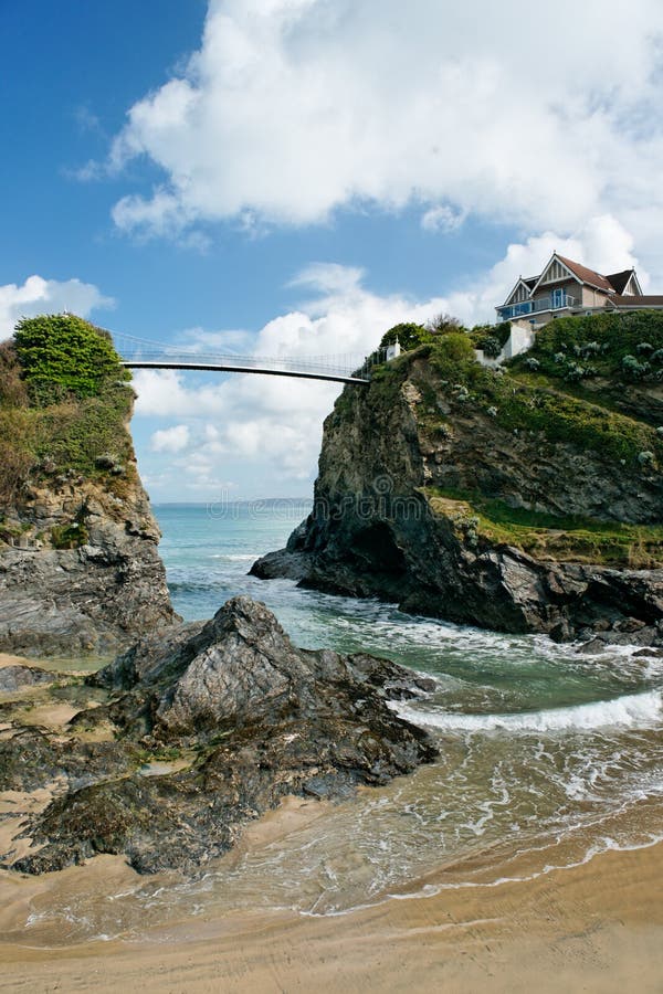 Newquay Beach, Cornwall, England Stock Image - Image of europe, hill ...