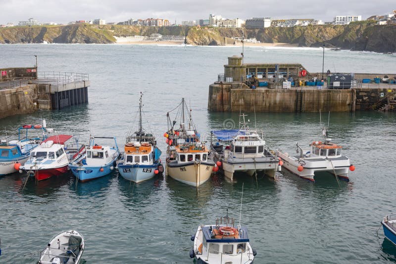 Newquay Beach from the Harbour Editorial Photography - Image of blue ...