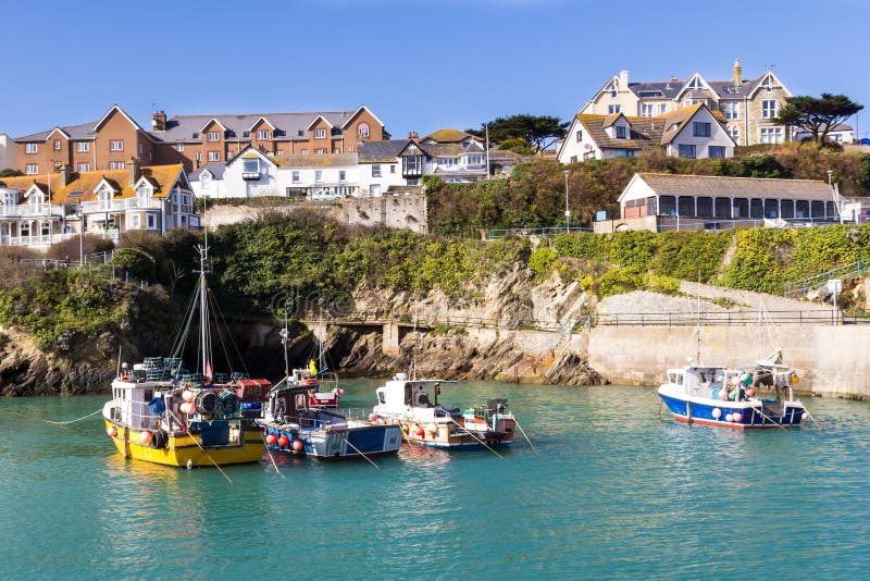 Newquay Harbour stock photo. Image of coast, town, boats - 25313882