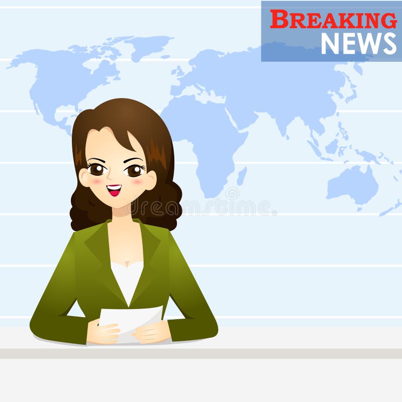 Cartoon News Reader Woman Stock Illustrations – 141 Cartoon News Reader ...